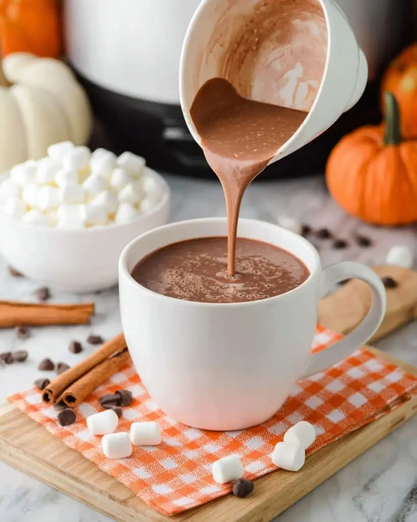 Crock Pot Pumpkin Hot Chocolate - Cozy Fall Favorite