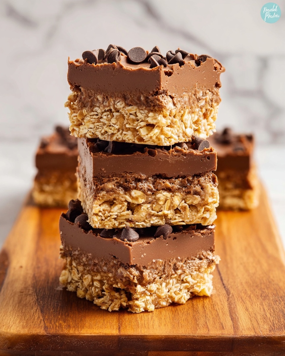 No Bake Chocolate Peanut Butter Oatmeal Bars – Easy & Delicious